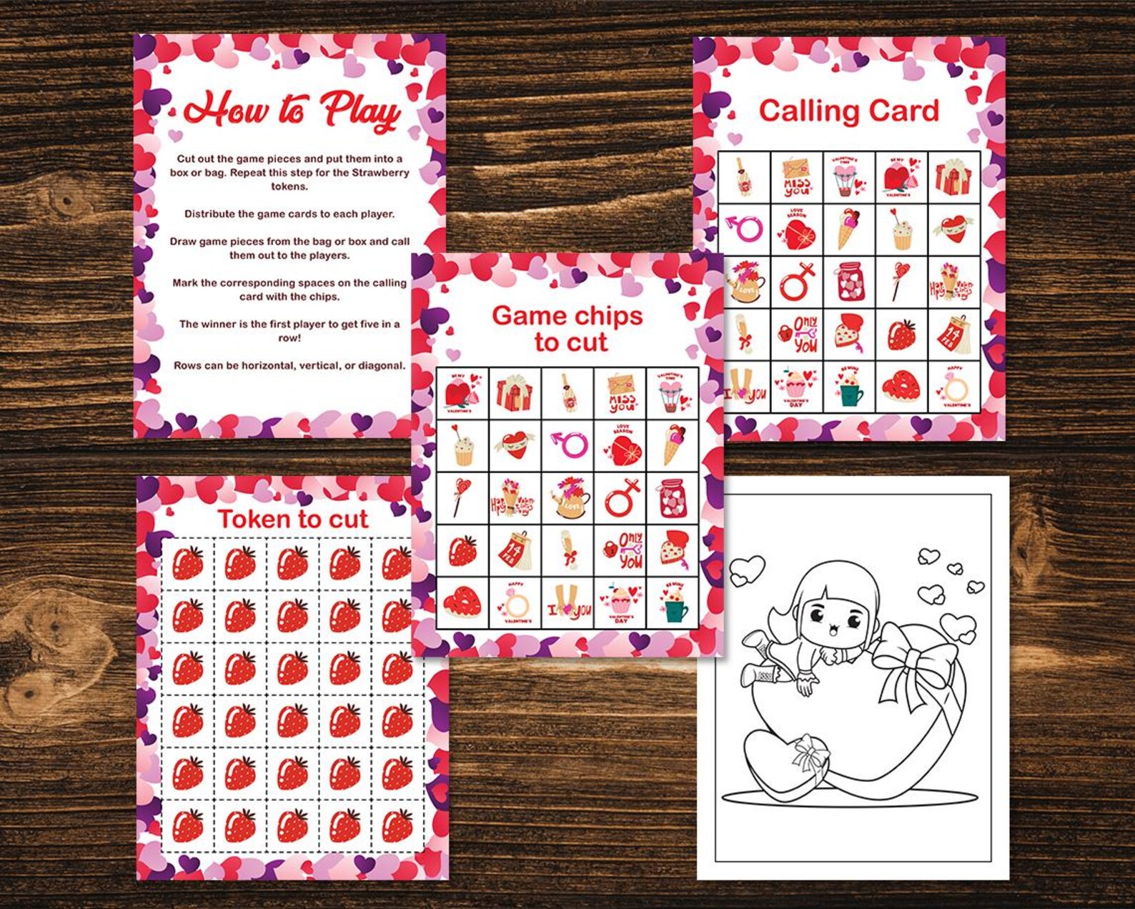 Valentine’s Day Bingo Printable Game – 30 Fun Worksheets | 8.5x11 PDF ...