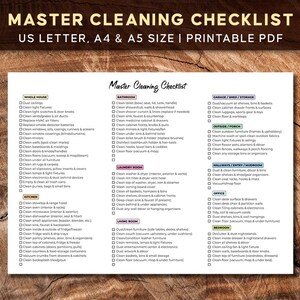 Master Cleaning Checklist | Printable Deep Cleaning Planner | Home ...