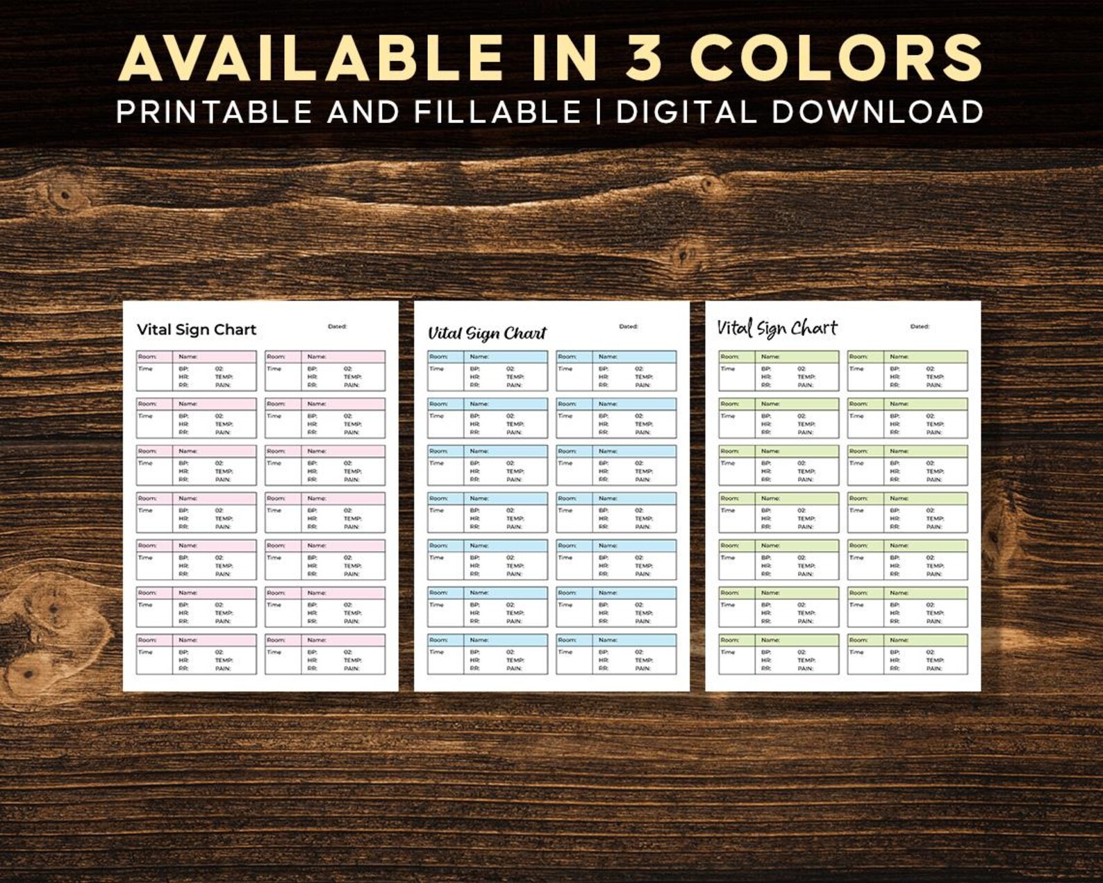 Editable Vital Sign Chart – Printable Patient Monitoring Sheet | Vital ...