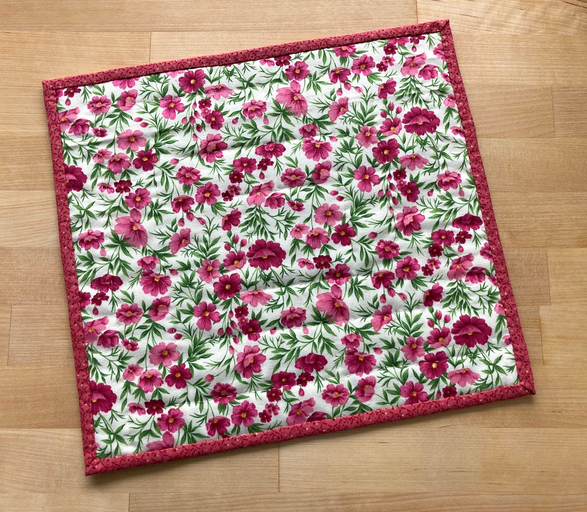 NEW Pink Log Cabin Quilted Table Mat, Snack Mat, Tea Mat - Etsy