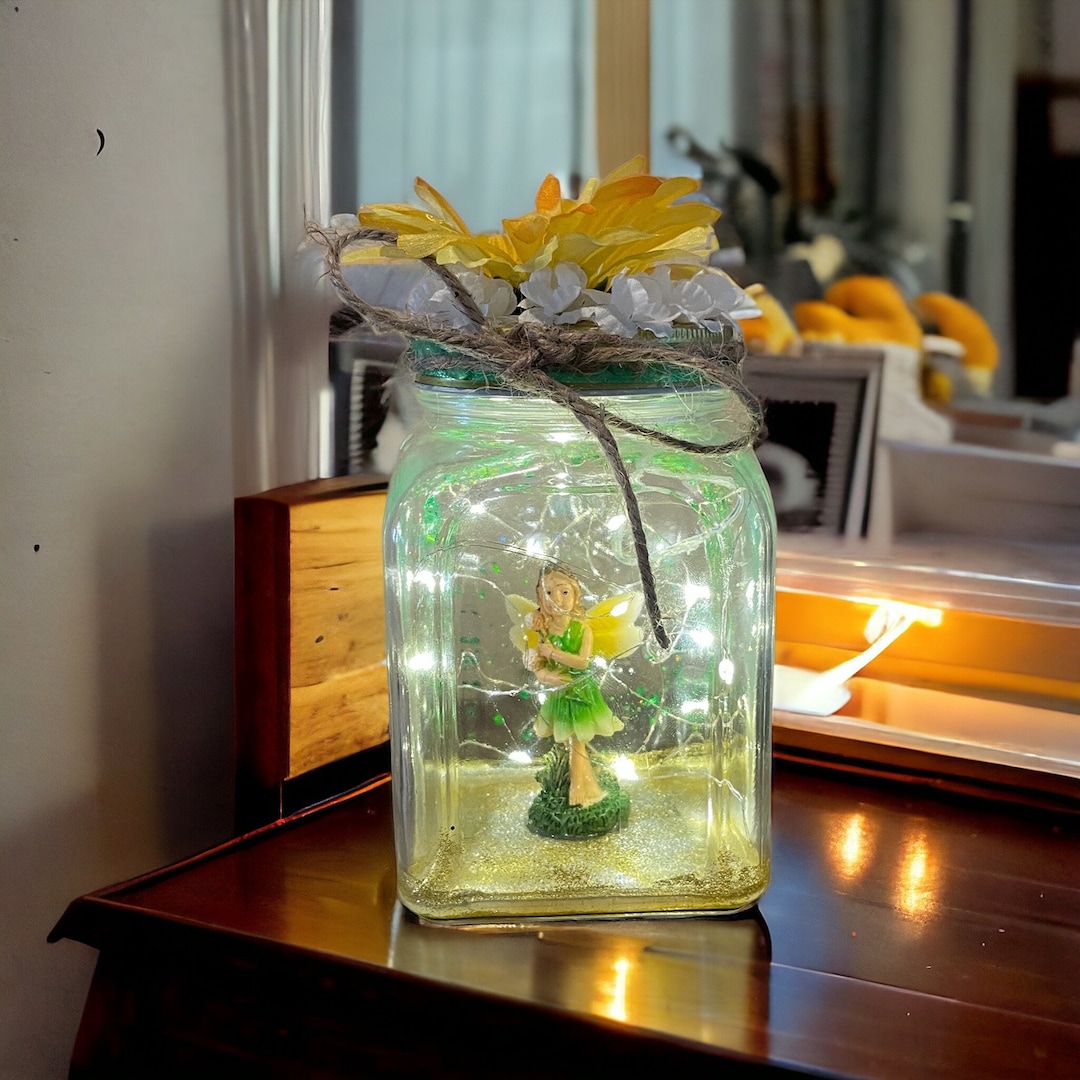 Handmade Fairy Lantern: Twinkling Lights, Flowers & Fairy Dust - Etsy