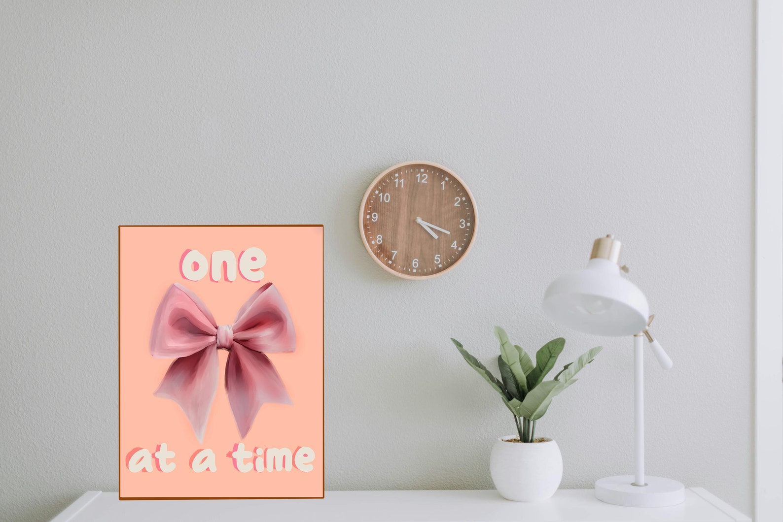 Cute Pink Bow Poster, Flirty Bedroom Decor, Pink Kid Wall Art, French ...