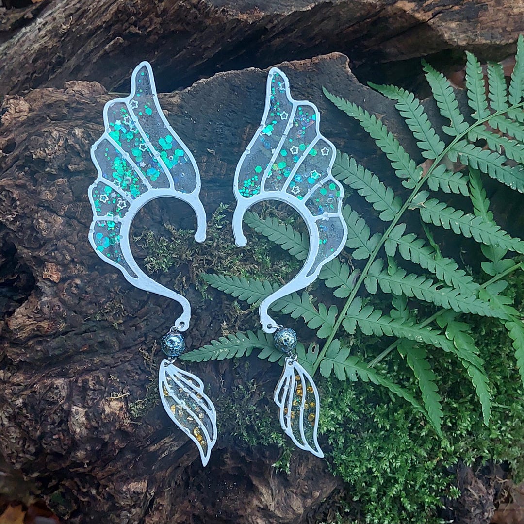 Fairy Wing Ear Cuffs – Iridescent Fantasy Jewelry | Handmade Elf Ears ...