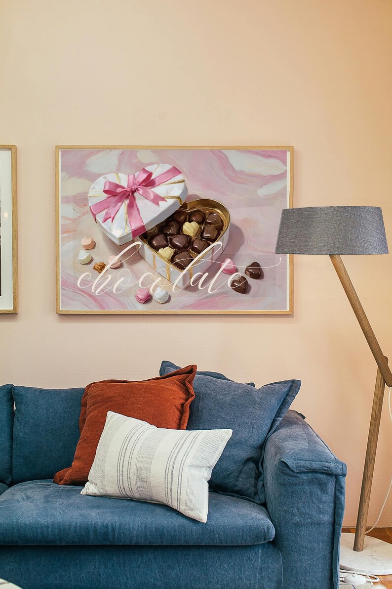Chocolate Poster Aesthetic Art Pink Bow Chocolate Poster Cute Pink Bow ...
