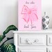 Cute Pink Bow Poster, Flirty Bedroom Decor, Pink Kid Wall Art, French ...