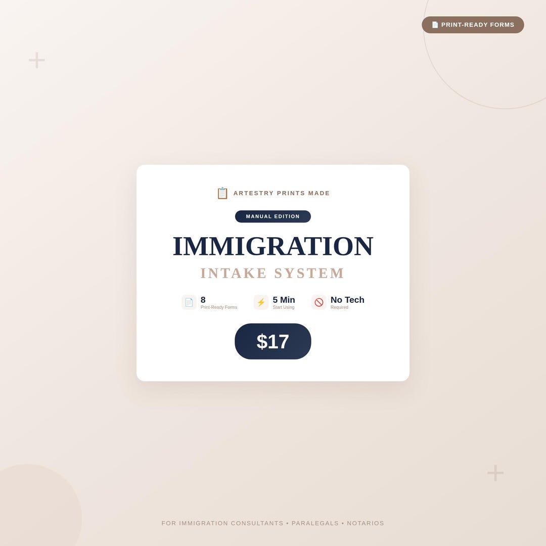 Immigration Consultant Forms Bundle | I-130 Checklist | Client Intake ...