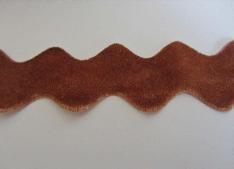 Brown Velvet Ric Rac Trim Ribbon May Arts End of Bolt - Etsy