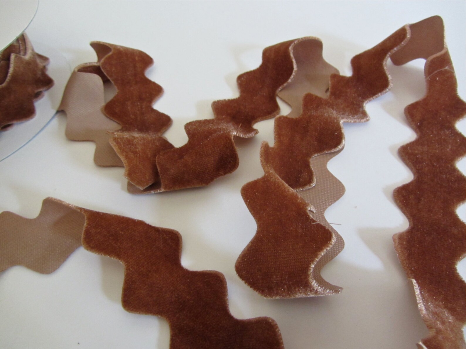 Brown Velvet Ric Rac Trim Ribbon May Arts End of Bolt - Etsy
