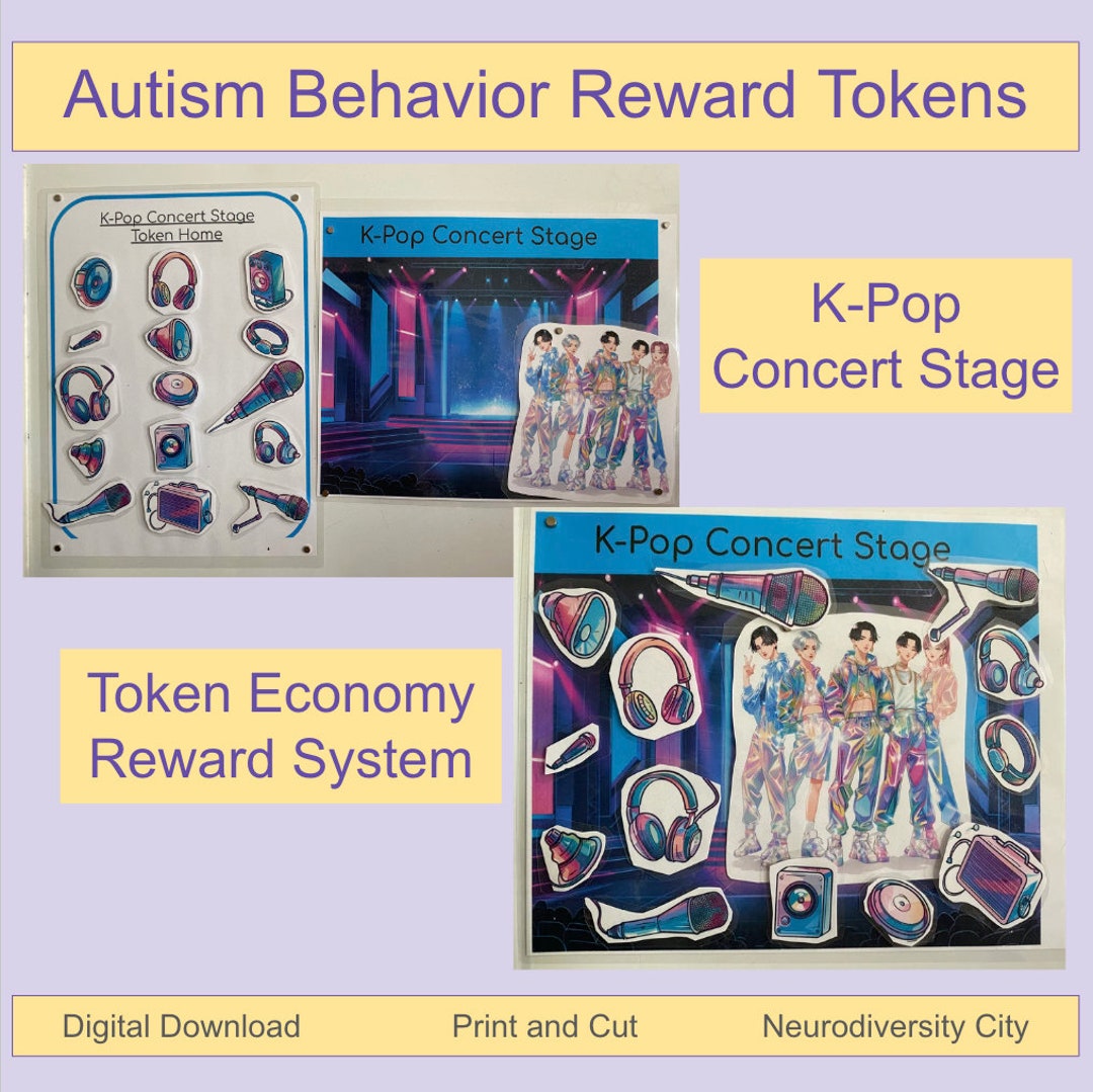 K-pop Concert Token Reward Chart, Token Economy System for Autism ADHD ...