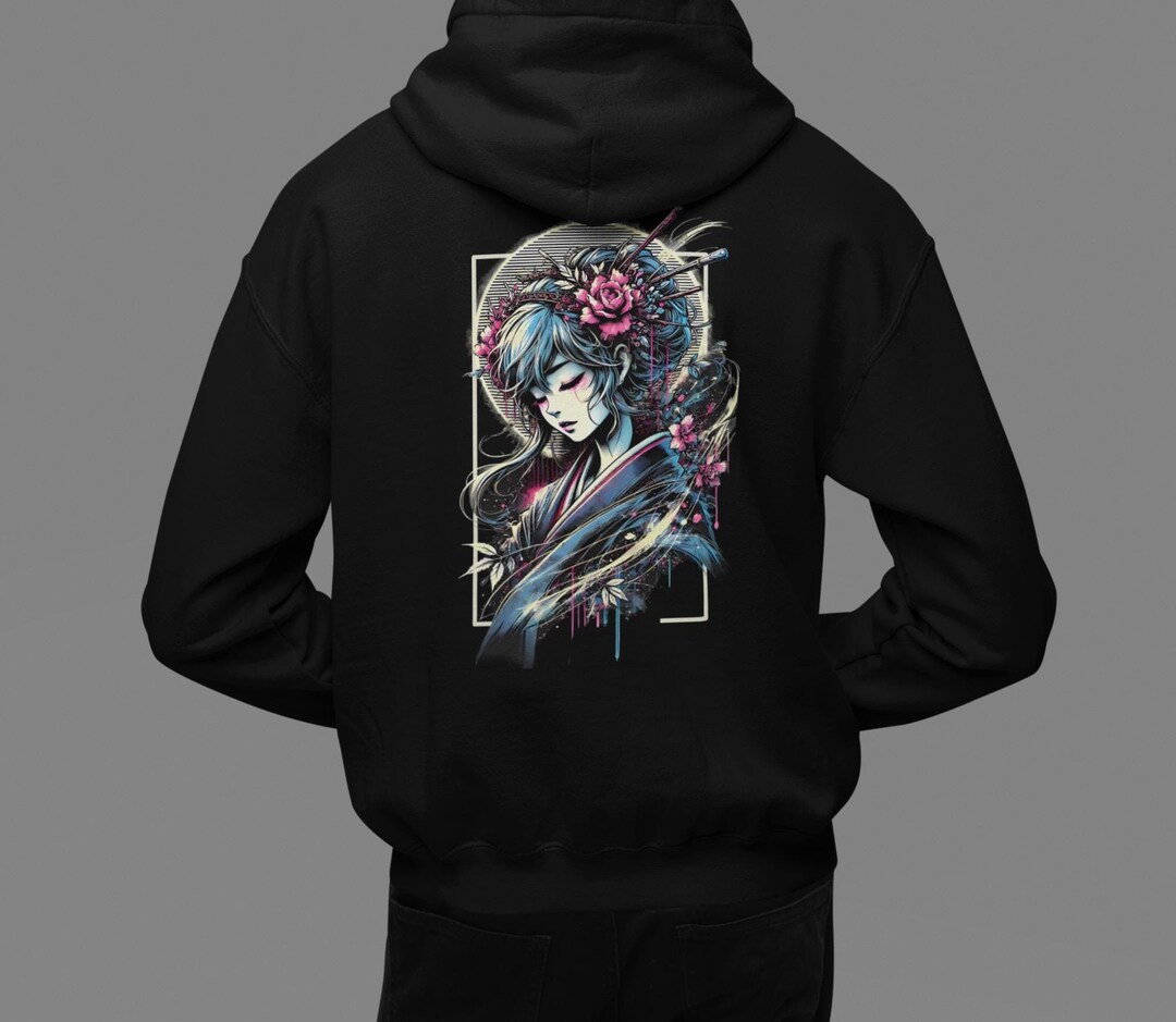 Aesthetic Anime Kimono Girl Hoodie, Japanese Streetwear, Harajuku ...