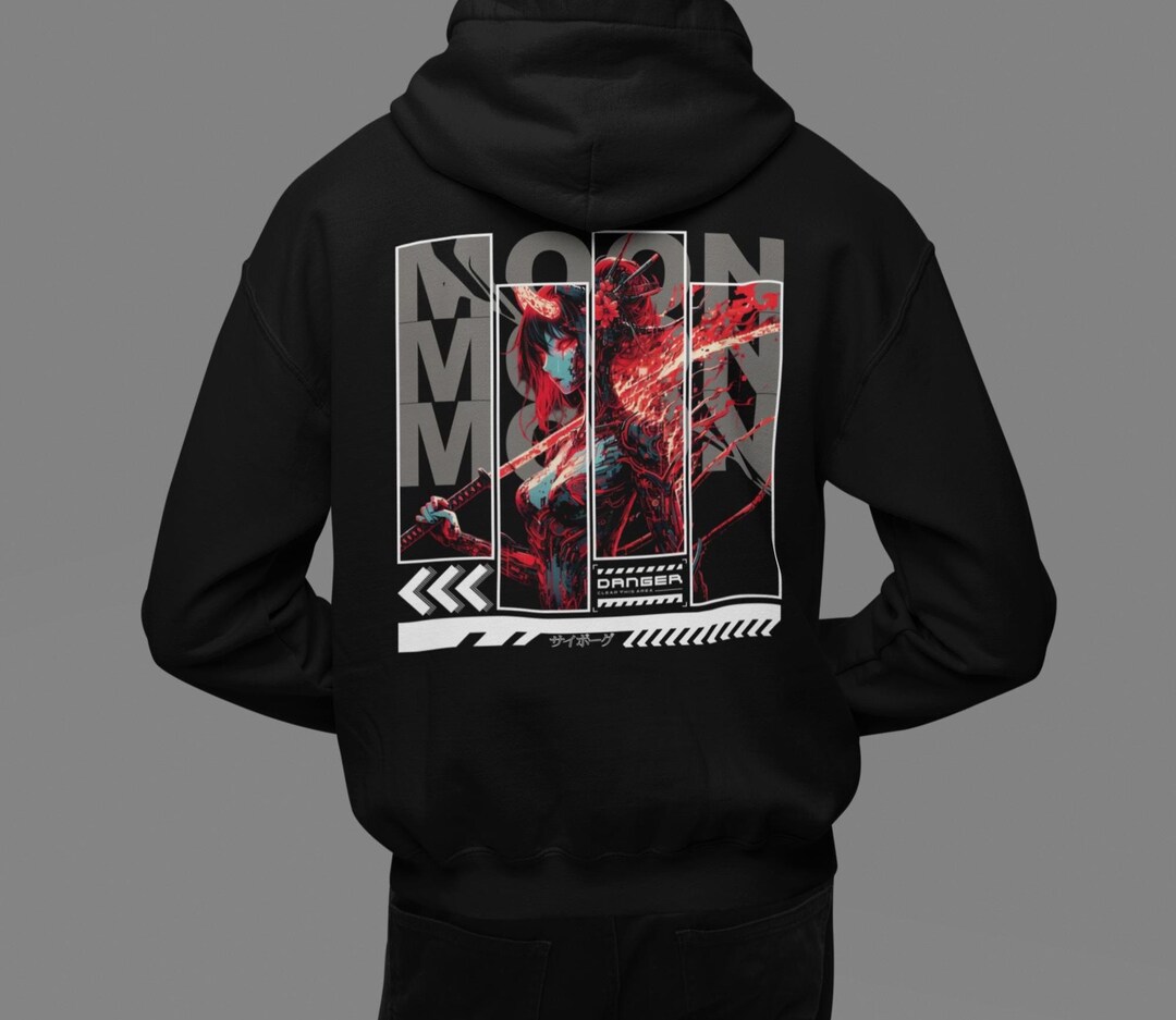Cyber Demon Girl Hoodie, Anime Cyberpunk Techwear, Cyber Samurai ...