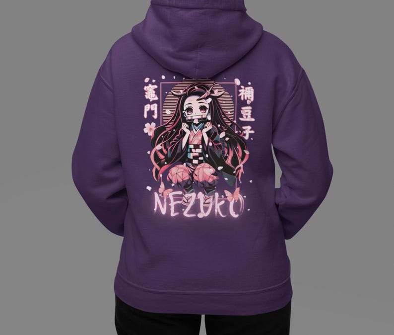 Anime Demon Slayer Nezuko Hoodie, Kawaii Nezuko Kamado Sweatshirt ...