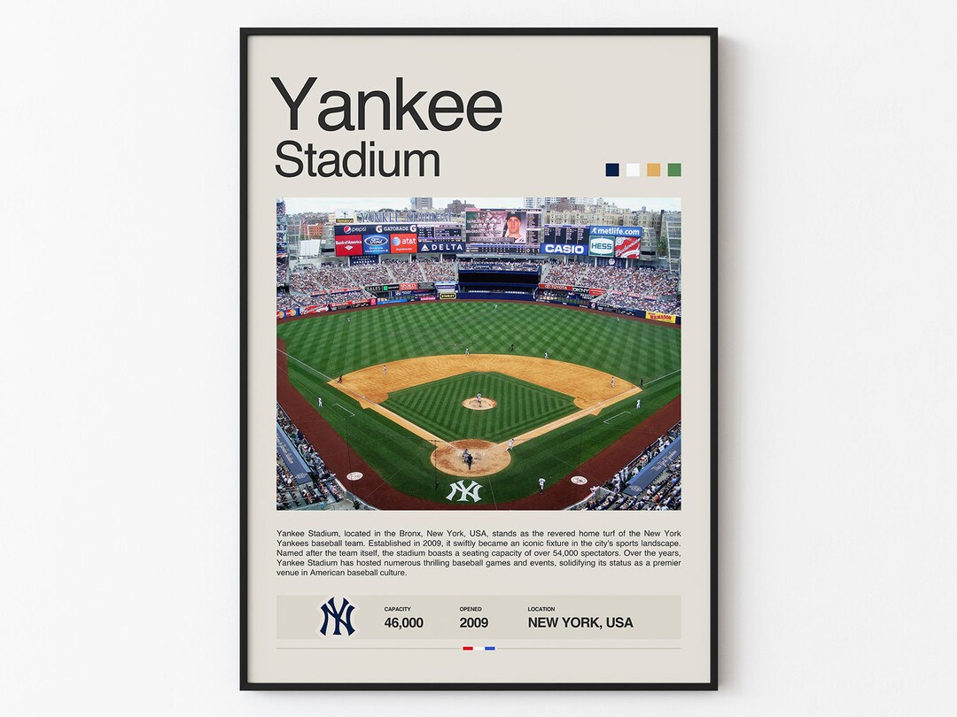 Yankee Stadium Baseball Wall Art, New York Yankees Poster, Modern ...