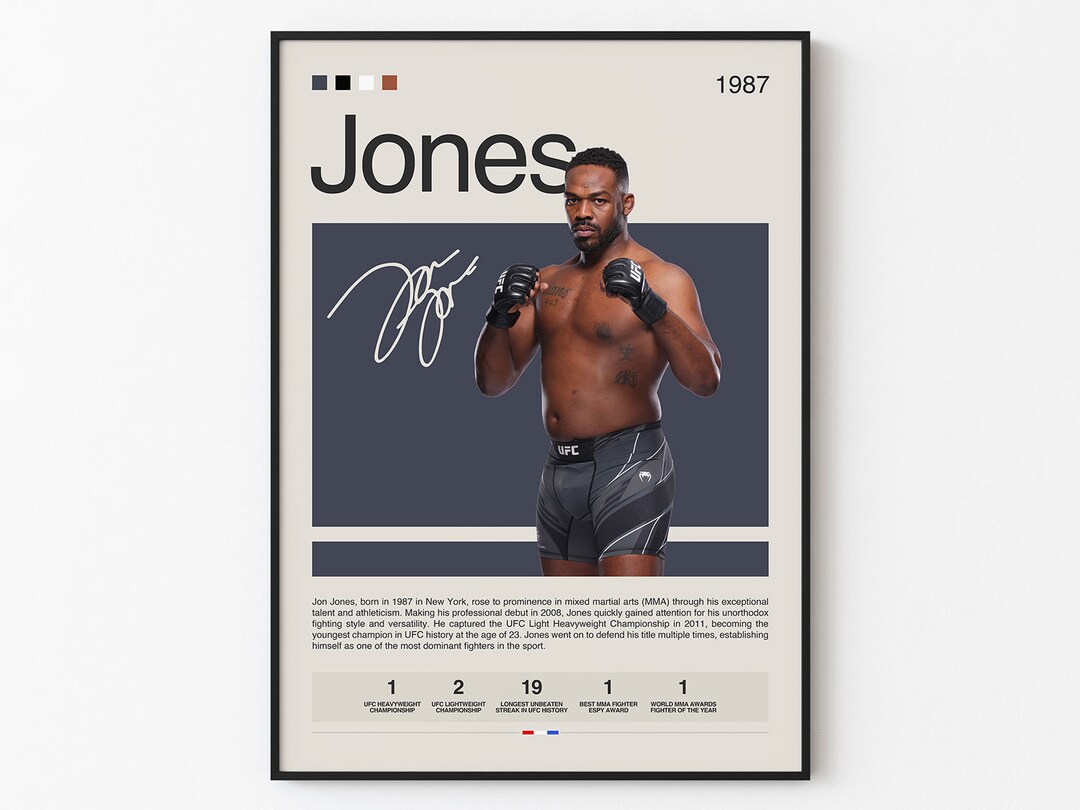 Jon Jones Poster, UFC Poster, MMA Poster, Boxing Poster, Sports Poster ...