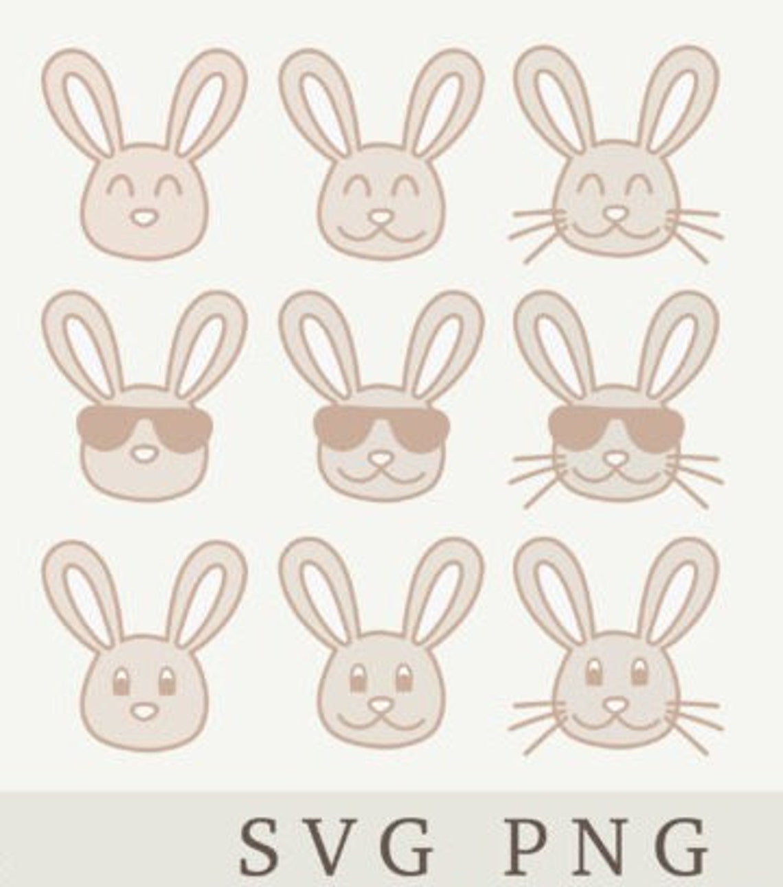 Rabbit Face BUNNY SVG, Layered Bunny Svg Rabbit Face Png Easter ...