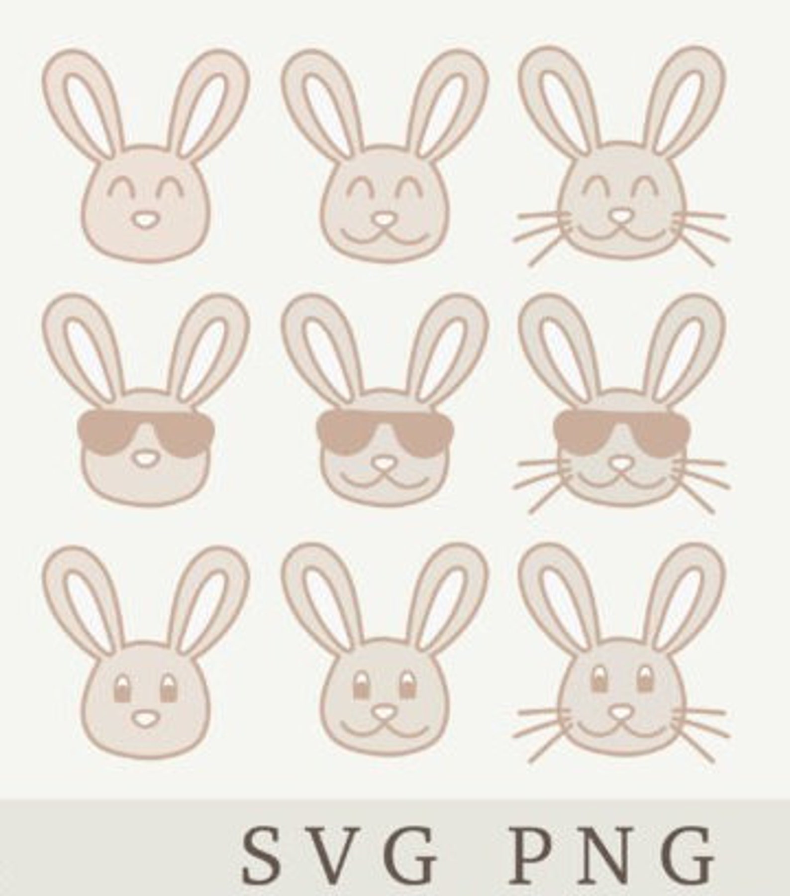 Rabbit Face BUNNY SVG, Layered Bunny Svg Rabbit Face Png Easter ...