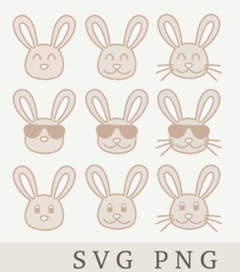 Rabbit Face BUNNY SVG, Layered Bunny Svg Rabbit Face Png Easter ...