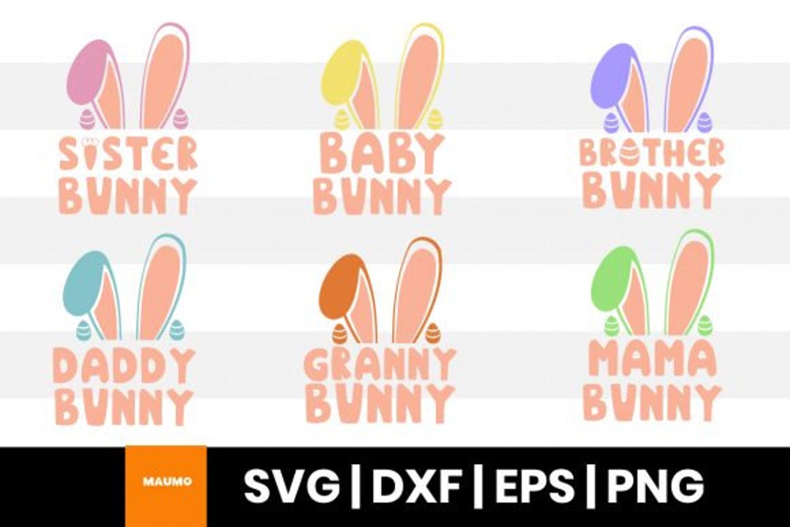 Family Bunny Svg Bunny With Bow Svg Bunny With Leopard - Etsy