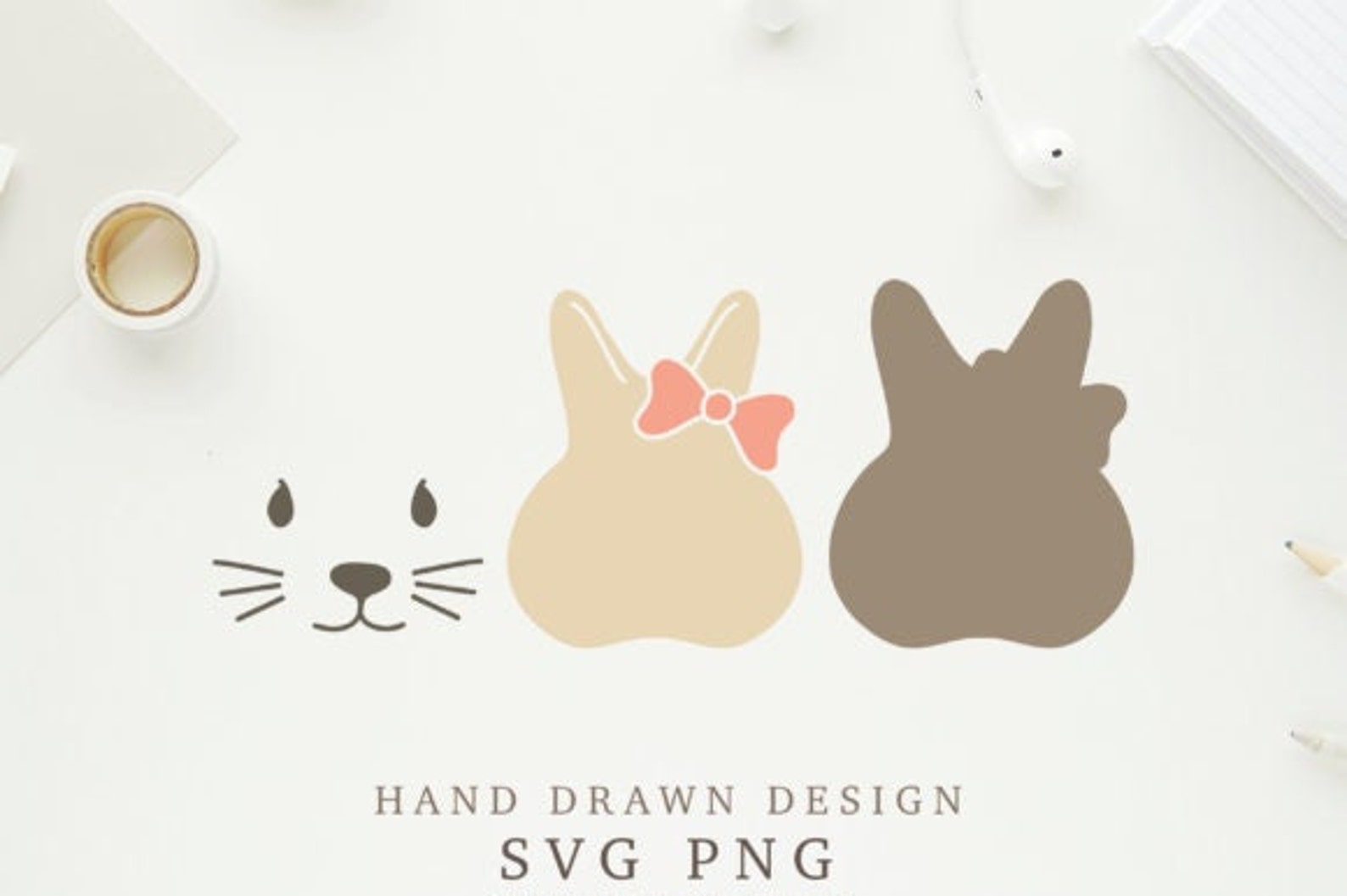 Rabbit Face BUNNY SVG Layered Bunny Svg Rabbit Face Png | Etsy