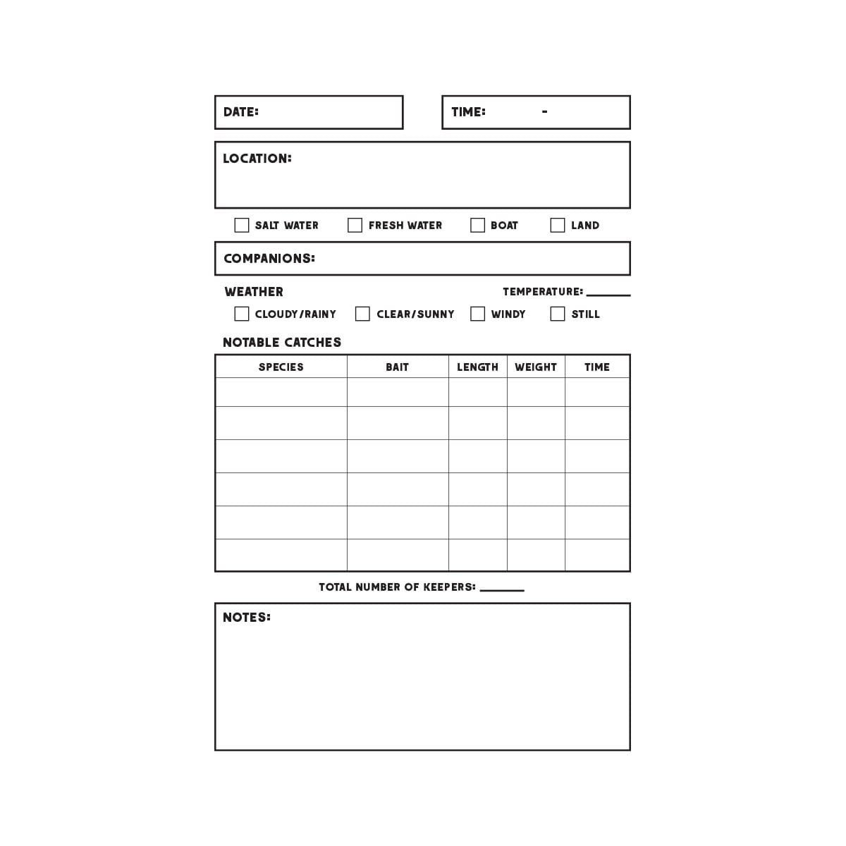 Fishing Log Notebook, Fishing Guide Book, Record Your Catch, Fish ...