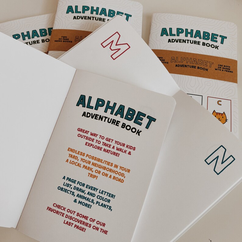 Kids Alphabet Activity Book ABC Adventure Outdoor Log | Etsy