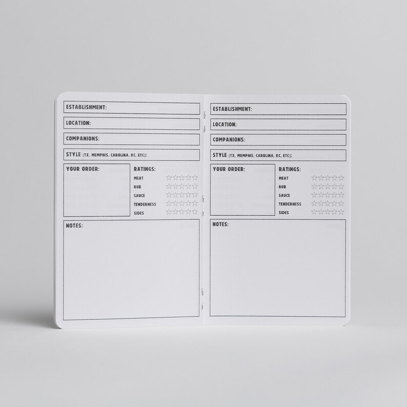 BBQ Tasting Journal BBQ Book Bbq Journal Bbq Notebook - Etsy
