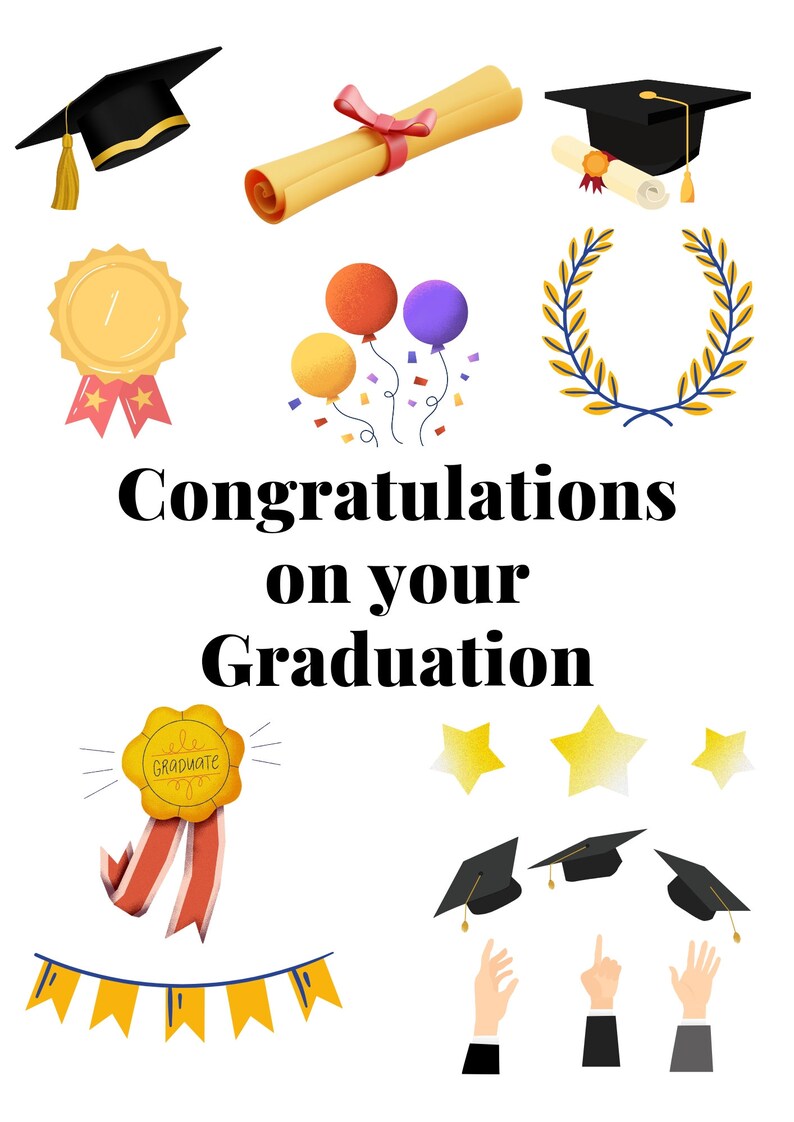 Graduation Printable Poster Sign A4 Digital Download Congratulations on ...