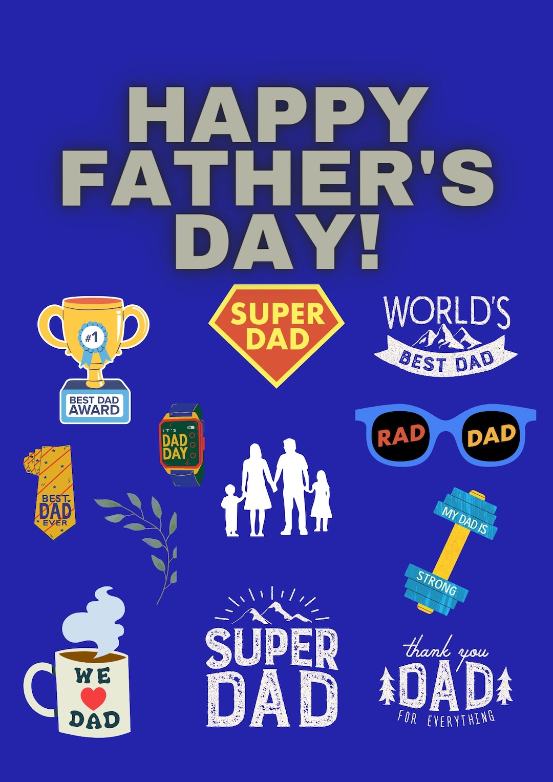 Printable Poster Sign, Fathers Day, Digital Download, A4 Size - Etsy