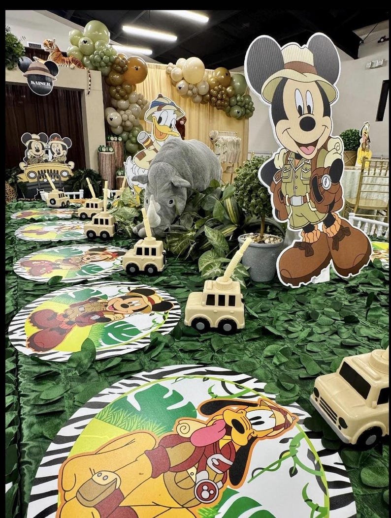 Set of 6 Mickey Safari Sunset Placemats, Mickey Party Decor Placemats ...