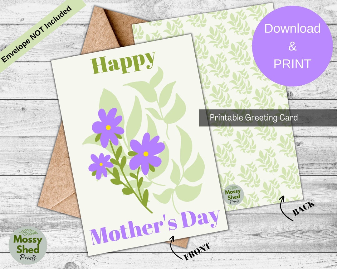 Printable Mother’s Day Card, Digital Download, Happy Mother’s Day ...