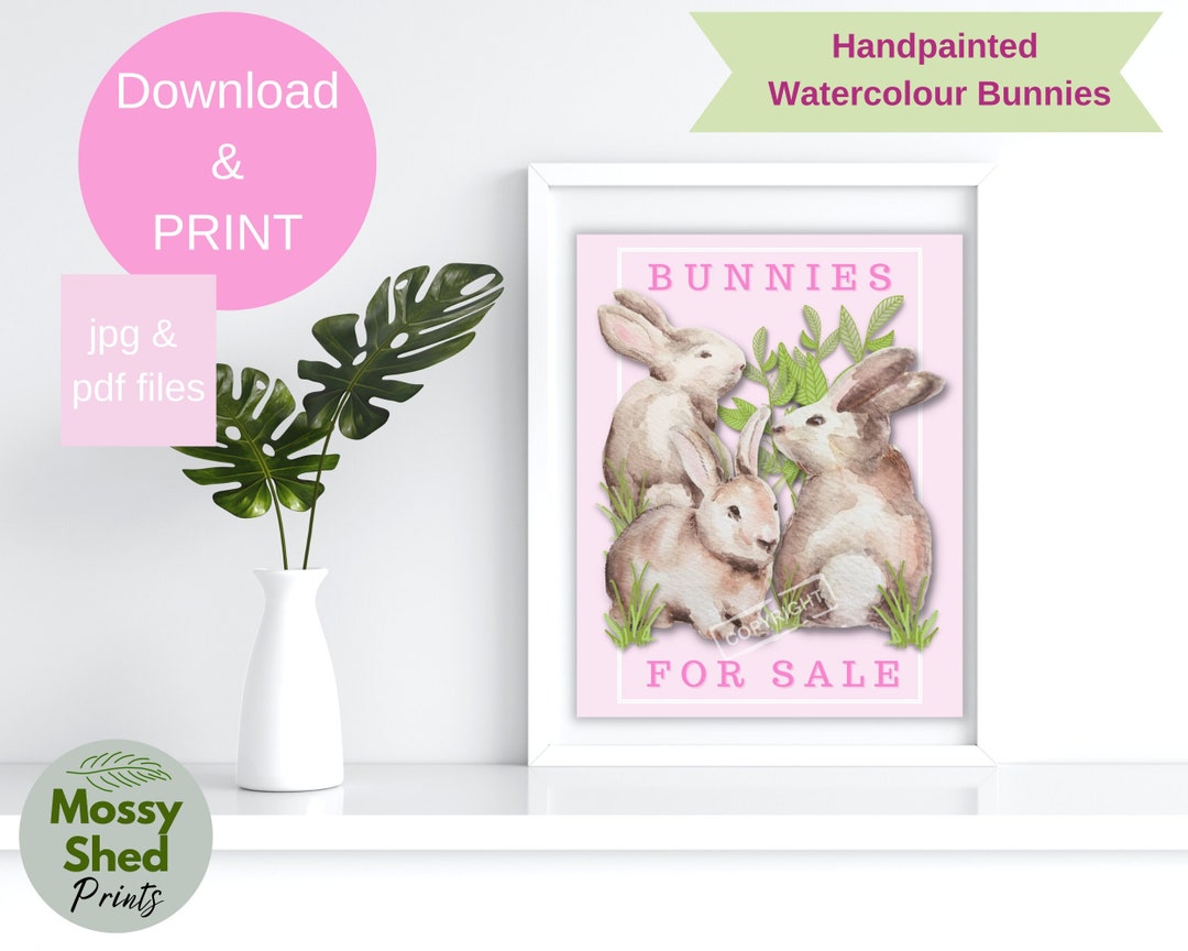 Easter Printable, Easter Bunny, Easter Wall Art, Pink Easter Sign ...
