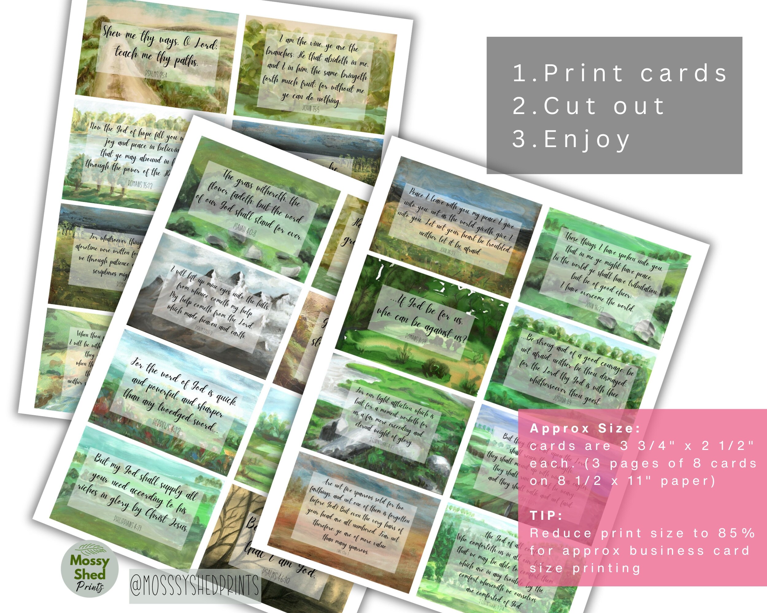 Memory Verse Cards, Scripture Cards, Biblical Affirmations, Bible ...
