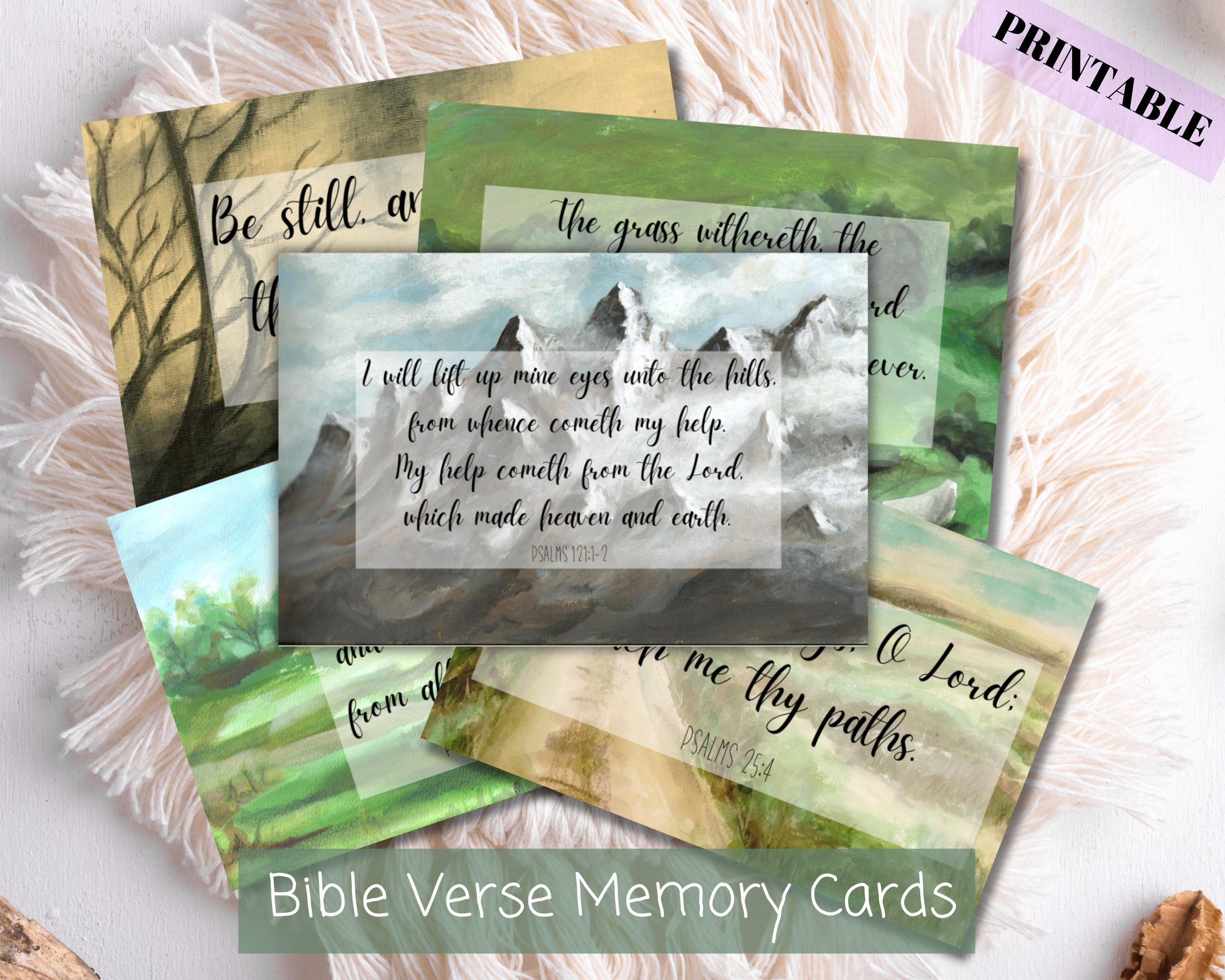 Memory Verse Cards, Scripture Cards, Biblical Affirmations, Bible ...