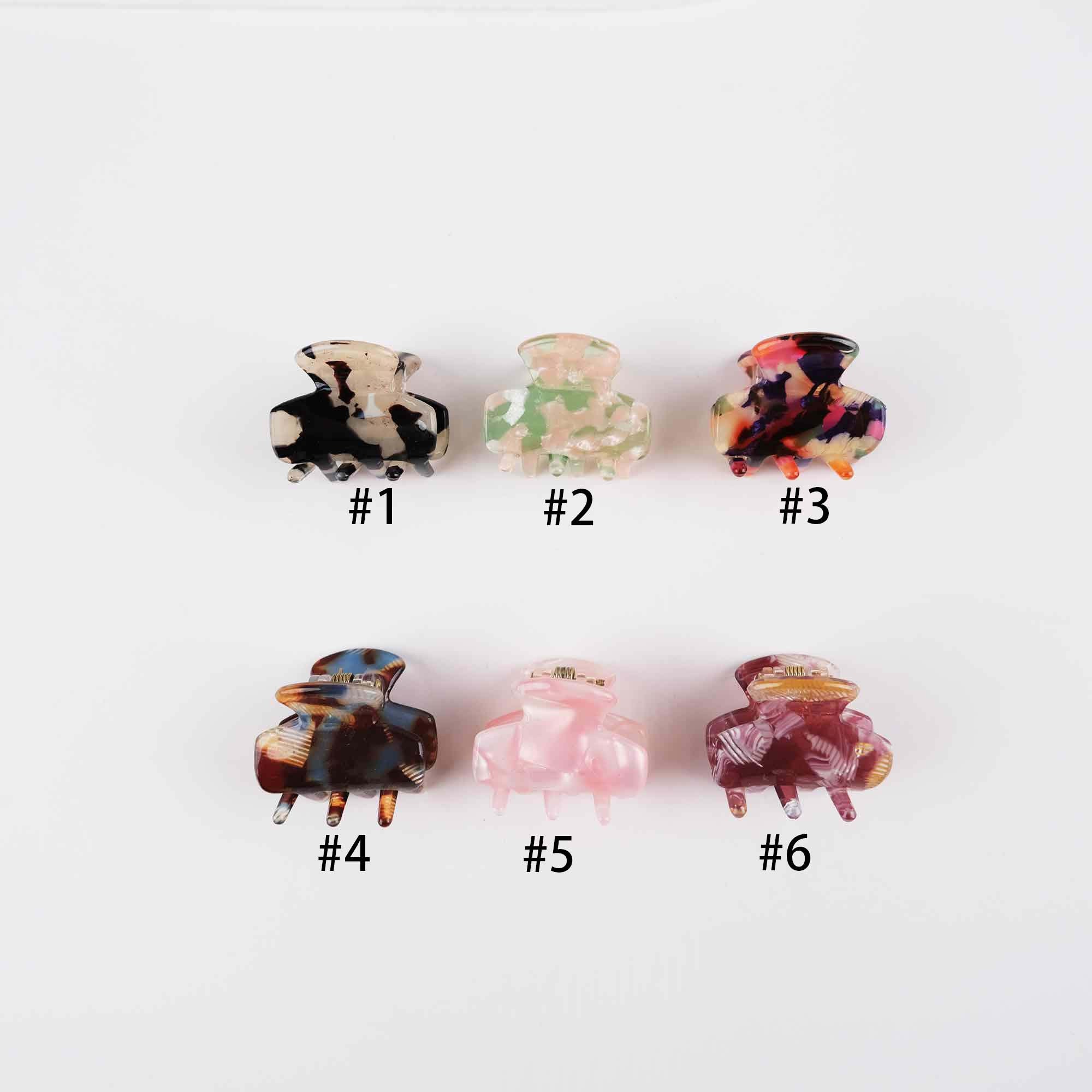 Tortoise Hair Clips, Mini Hair Clips, Retro Marble Hair Clips, Acetate ...