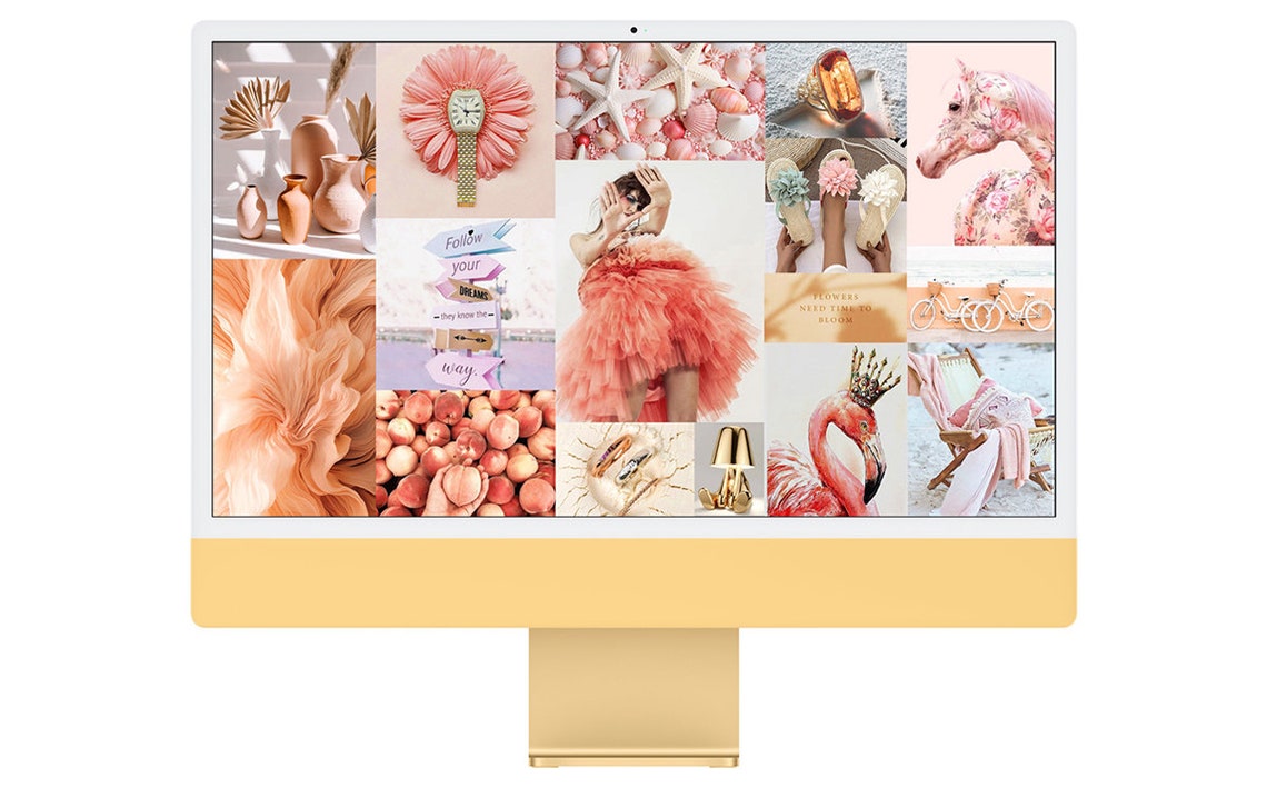 Peachy Keen Serendipity，peach Aesthetic Desktop Wallpaper, Lofi Desktop ...