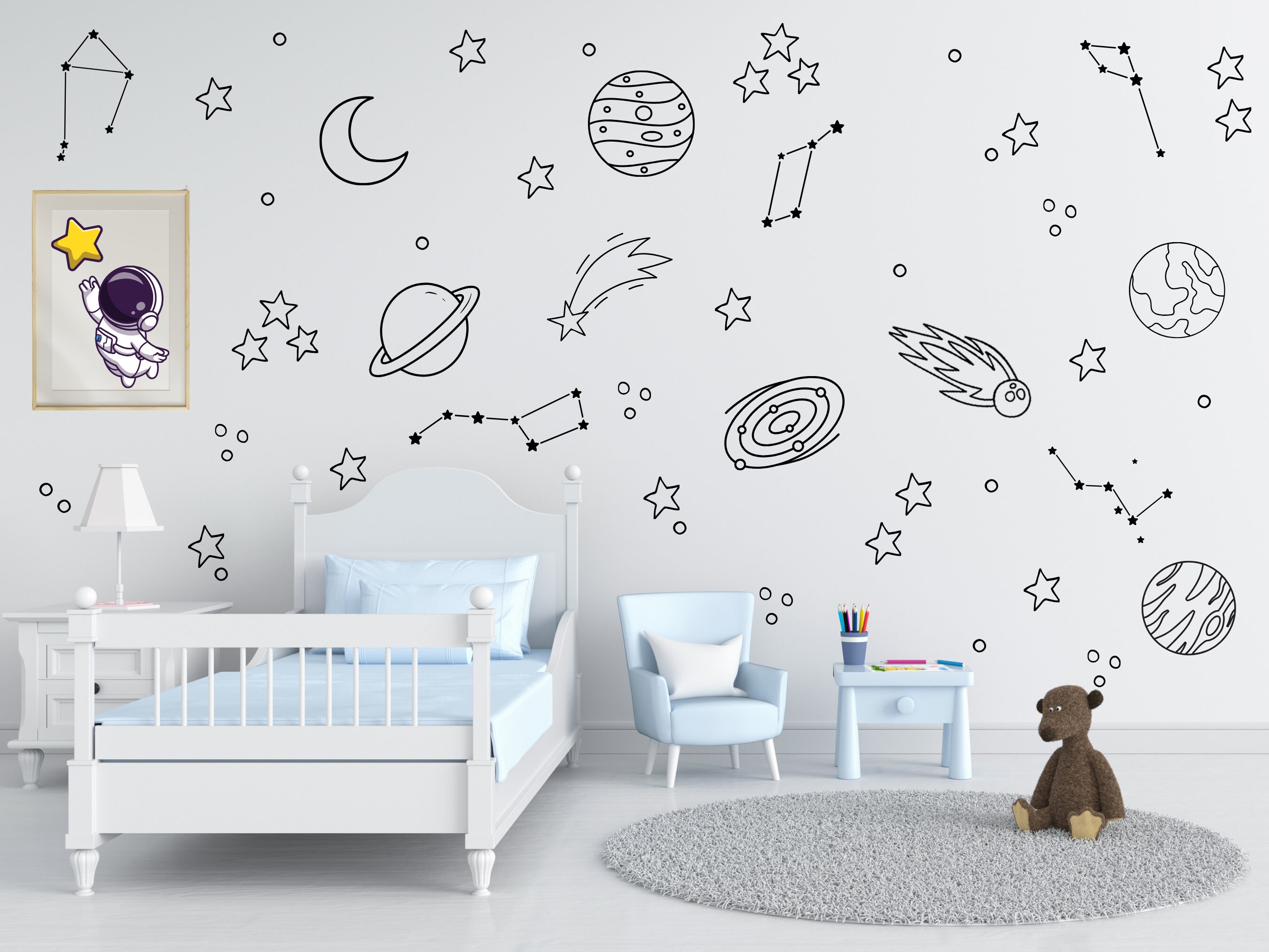 Outer Space Vinyl Decals • Wall Decals • Kids Room Decor • Nursery ...
