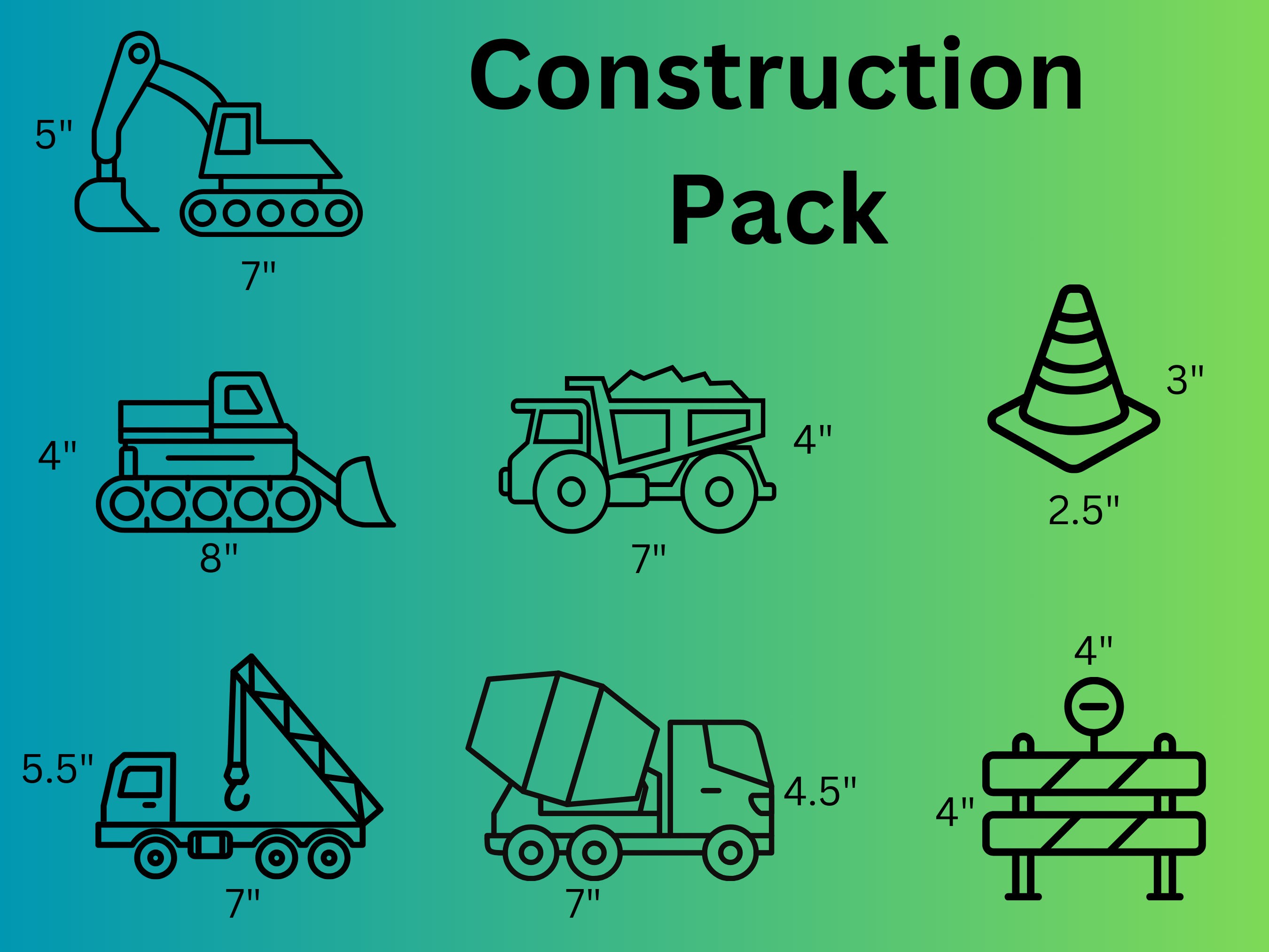 Construction Trucks Vinyl Wall Decals • Construction Decals and Decor ...