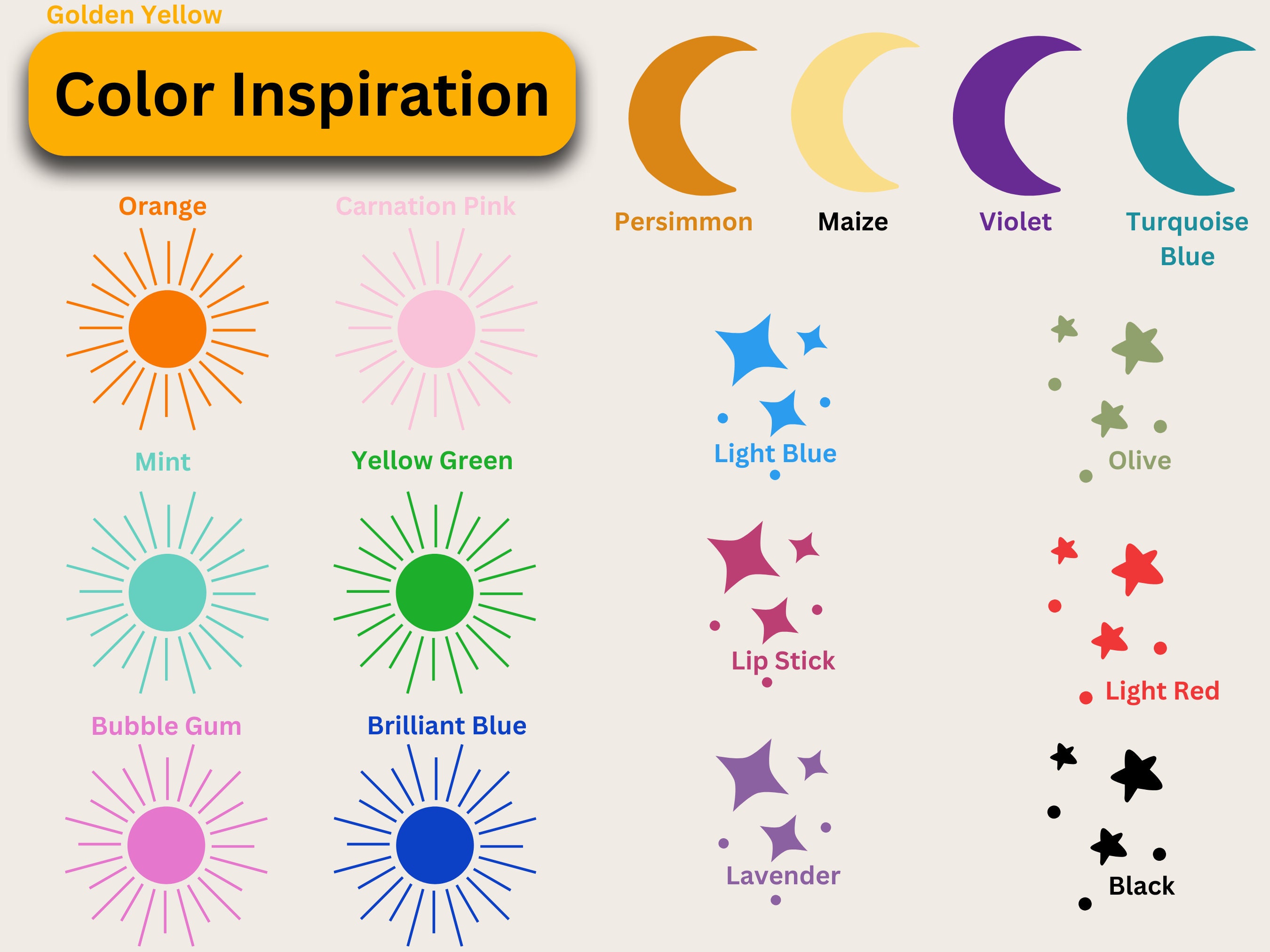 Sun, Moon and Stars Wall Decals • Celestial Decals • Moon Stickers ...