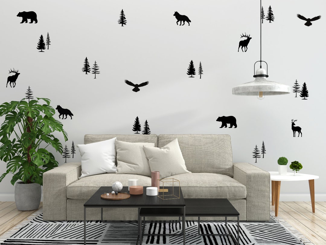 Rustic Wilderness Wall Decals • Forest Animals • Nature Stickers ...
