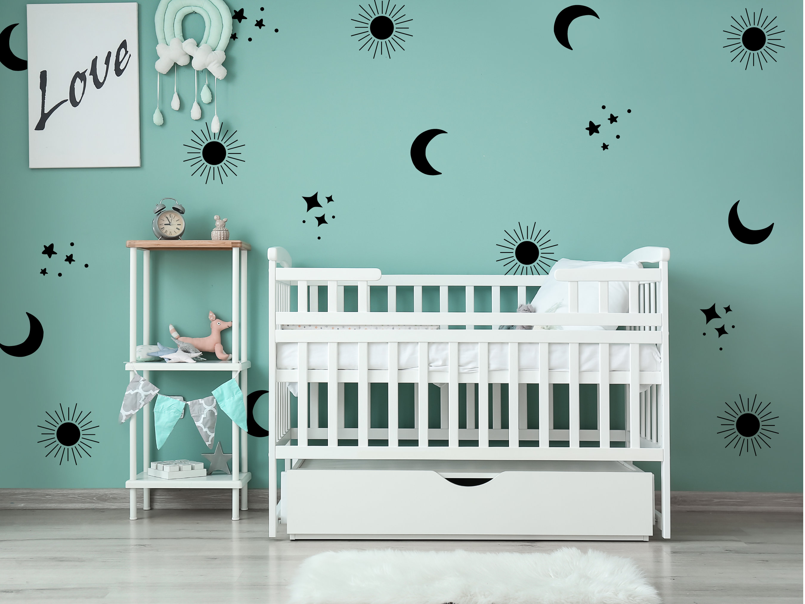Sun, Moon and Stars Wall Decals • Celestial Decals • Moon Stickers ...