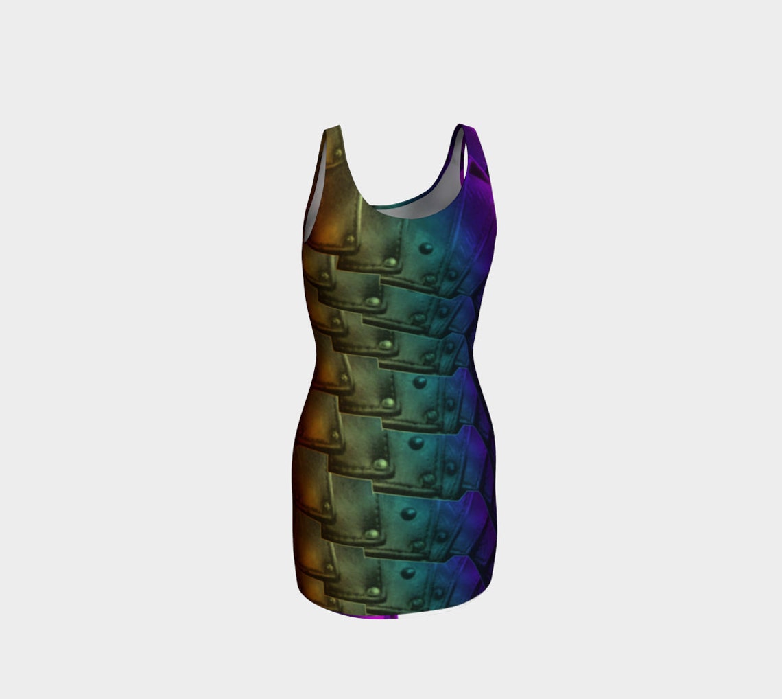 Rainbow Rivet Armor Tank Dress Armor Print Rivet Rainbow | Etsy