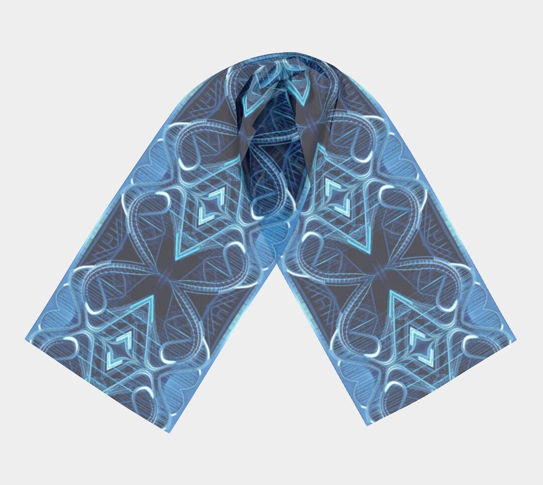 Rollercoaster Dream Blueprint 4, Original Art, Scarf, Blue,ombre ...