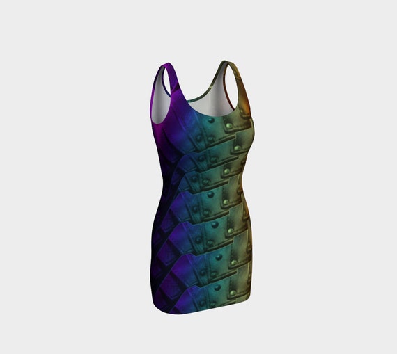 Rainbow Rivet Armor Tank Dress Armor Print Rivet Rainbow | Etsy