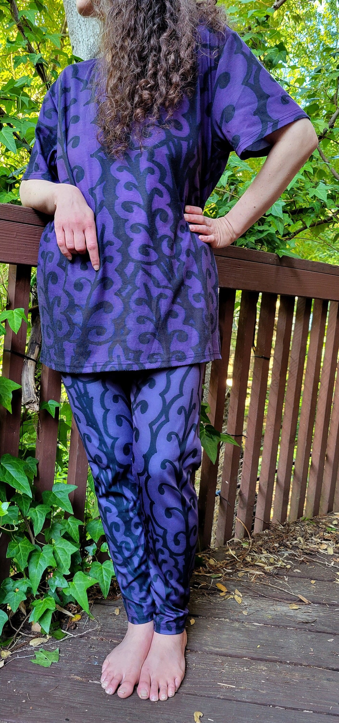 Royal Purple Medieval Leaves Art Tee, Original Hand Drawn Design - Etsy
