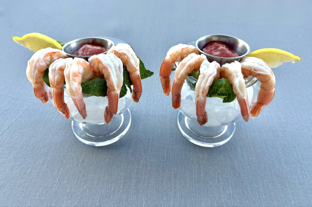Lined Goblets for Shrimp Cocktail Crab Louie, Caviar Double Layer for ...