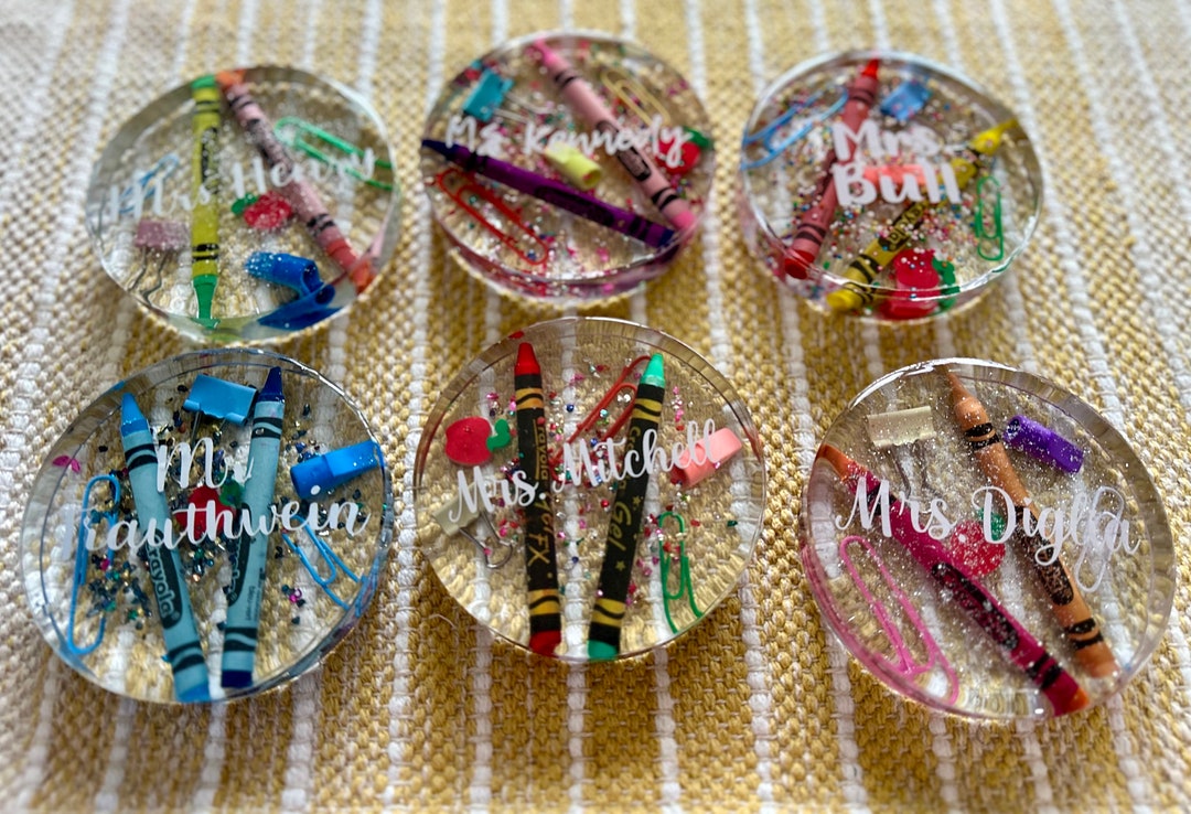 Teacher Coaster, Resin Crayon Coaster, Teacher Desk Decoration, Teacher ...