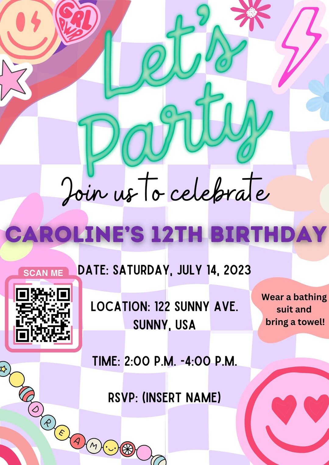 Preppy Party Invitation - Etsy