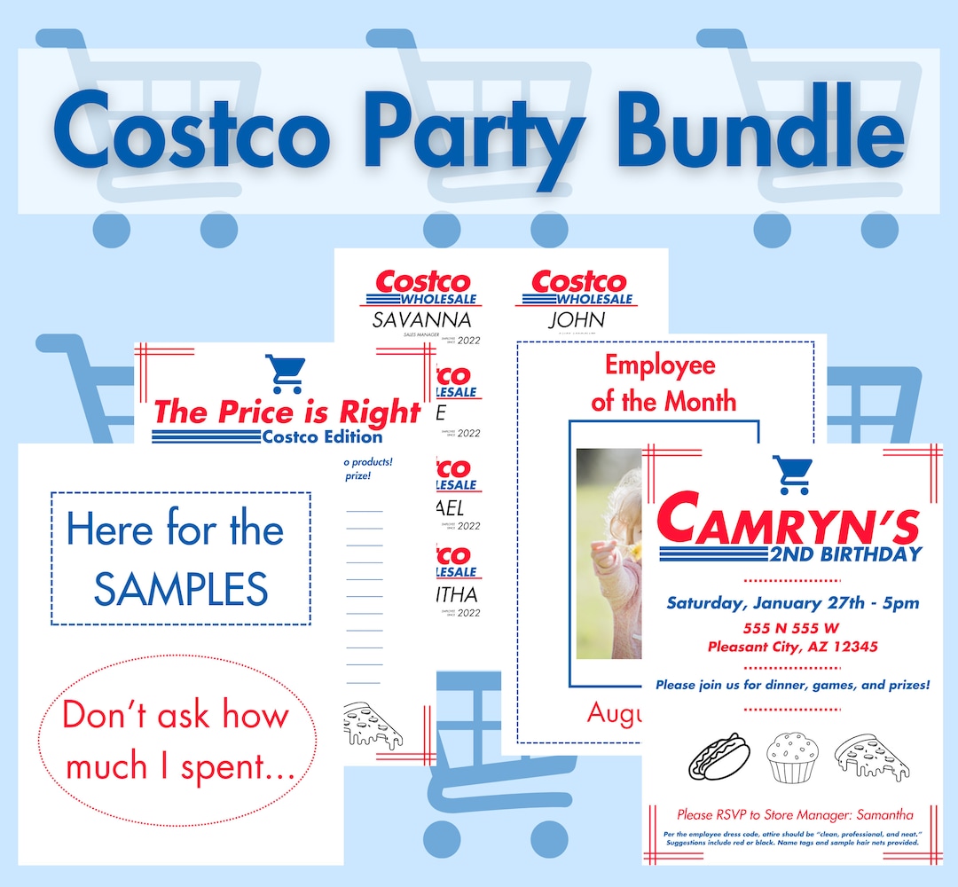 Costco Party Bundle Templates Editable Costco Birthday Party Invitation ...