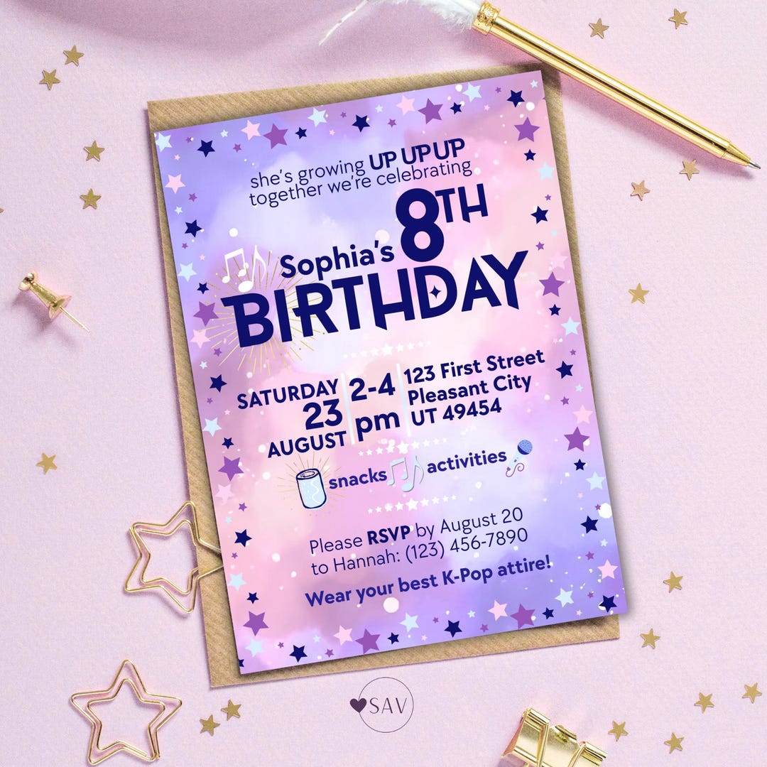 K-pop Demon Hunters Birthday Invitation | Customizable Canva Free ...