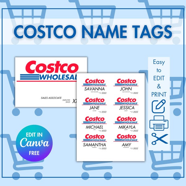 Costco Name Tag - Etsy
